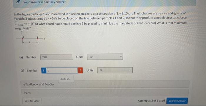 Solved In the figure particles 1 and 2 are fixed in place on | Chegg.com