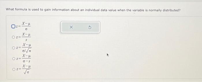 Solved What formula is used to gain information about an | Chegg.com