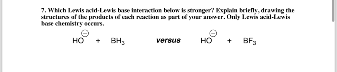 Solved Which Lewis acid-Lewis base interaction below is | Chegg.com