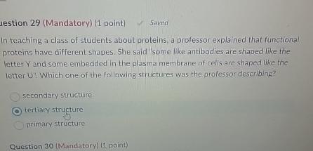 Solved lestion 29 (Mandatory) (1 ﻿point)SavedIn teaching a | Chegg.com