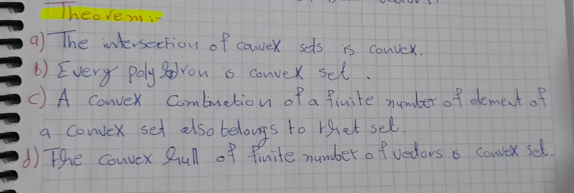 Solved Theorem:- a) The intersection of convex sets is | Chegg.com