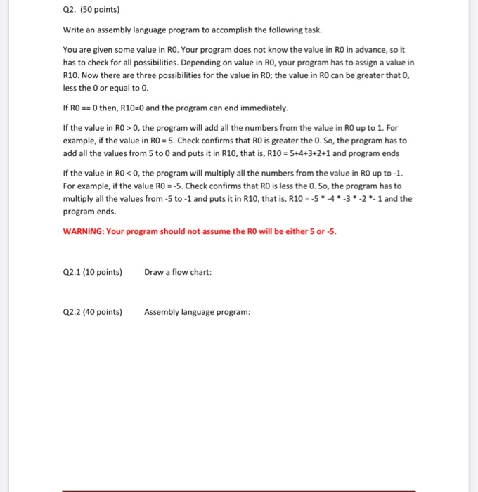 Solved Q2. (50 points) Write an assembly language program to | Chegg.com