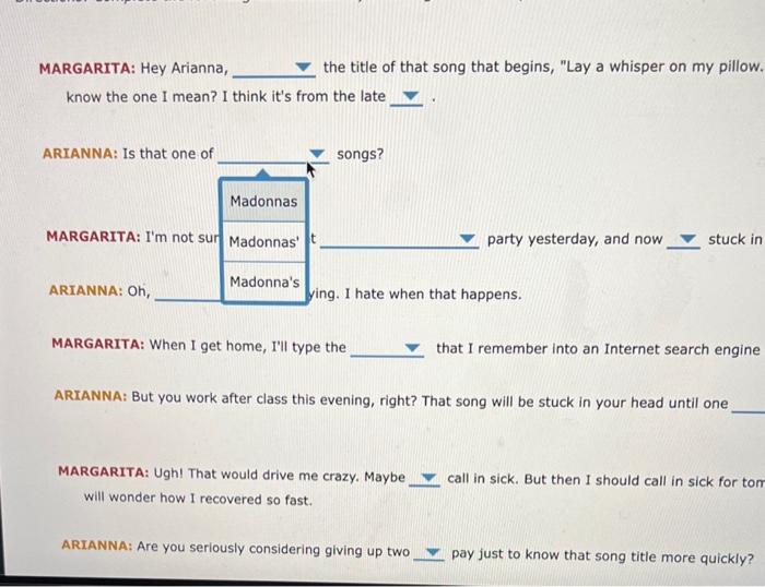 Directions: Complete the following conversation by | Chegg.com