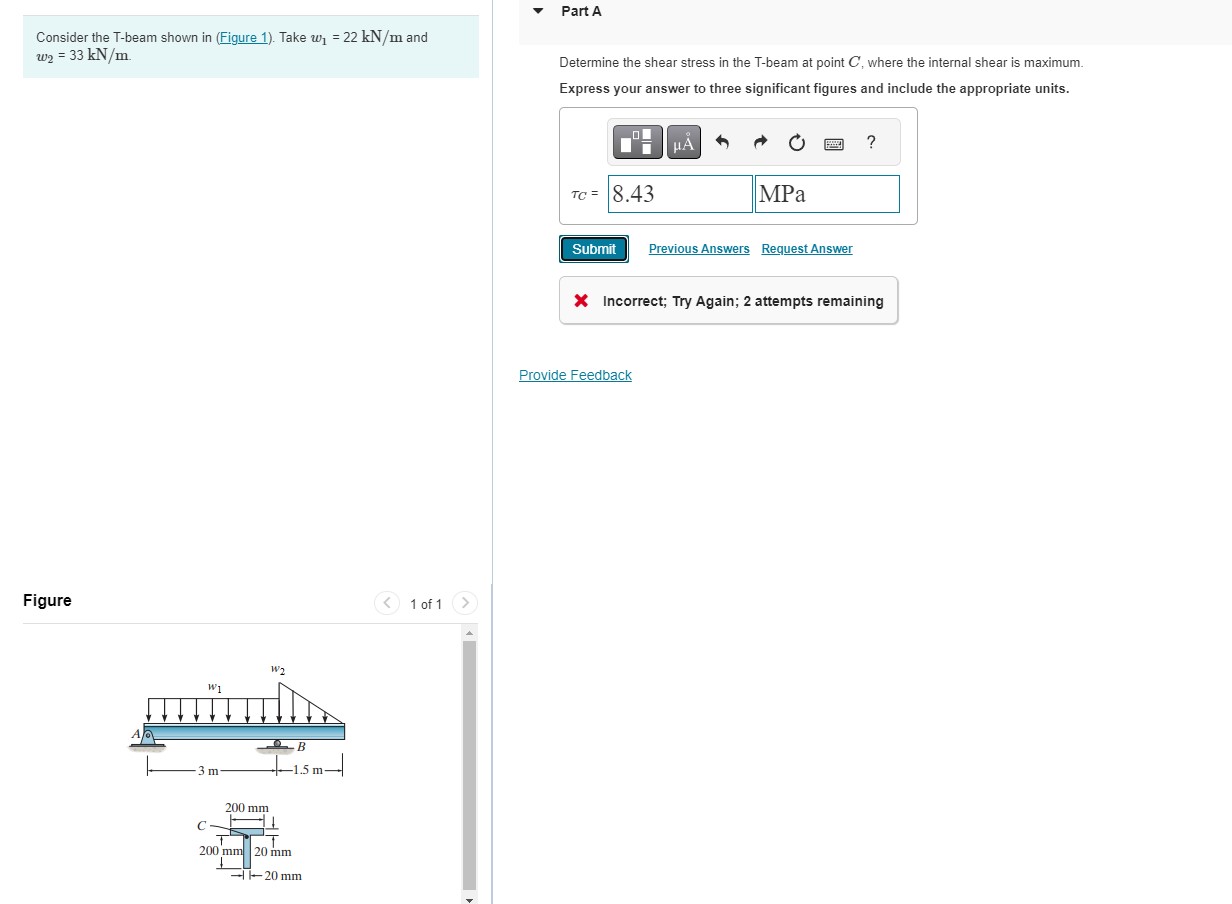 Solved Find max shear stress at C | Chegg.com