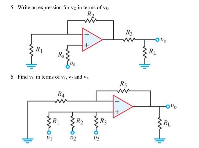 Solved 4. Determine Vout /Vs for A=36 A/A.5. Write an | Chegg.com