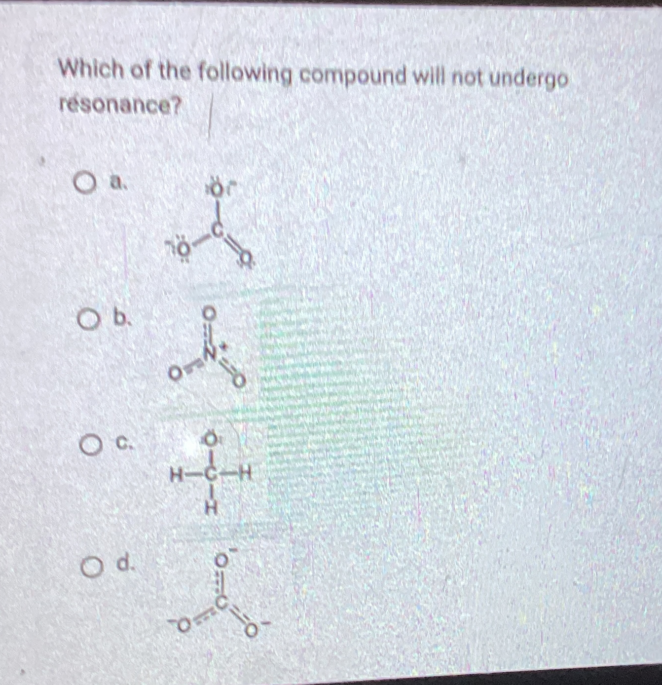 Solved Which of the following compound will not undergo | Chegg.com
