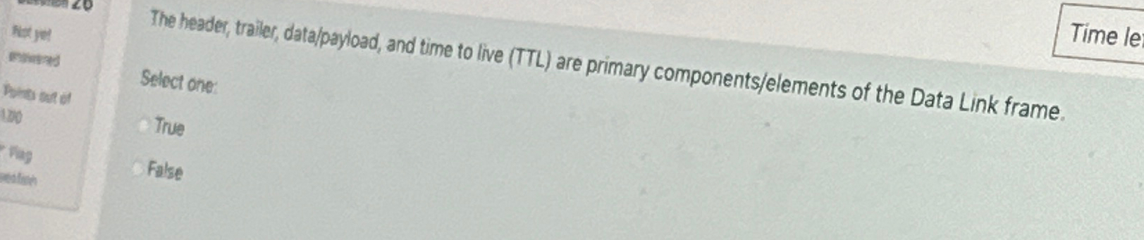 Solved The header, trale, data/payload, ﻿and time to live | Chegg.com