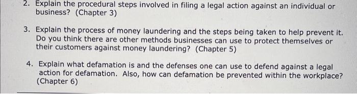 2. Explain the procedural steps involved in filing a | Chegg.com