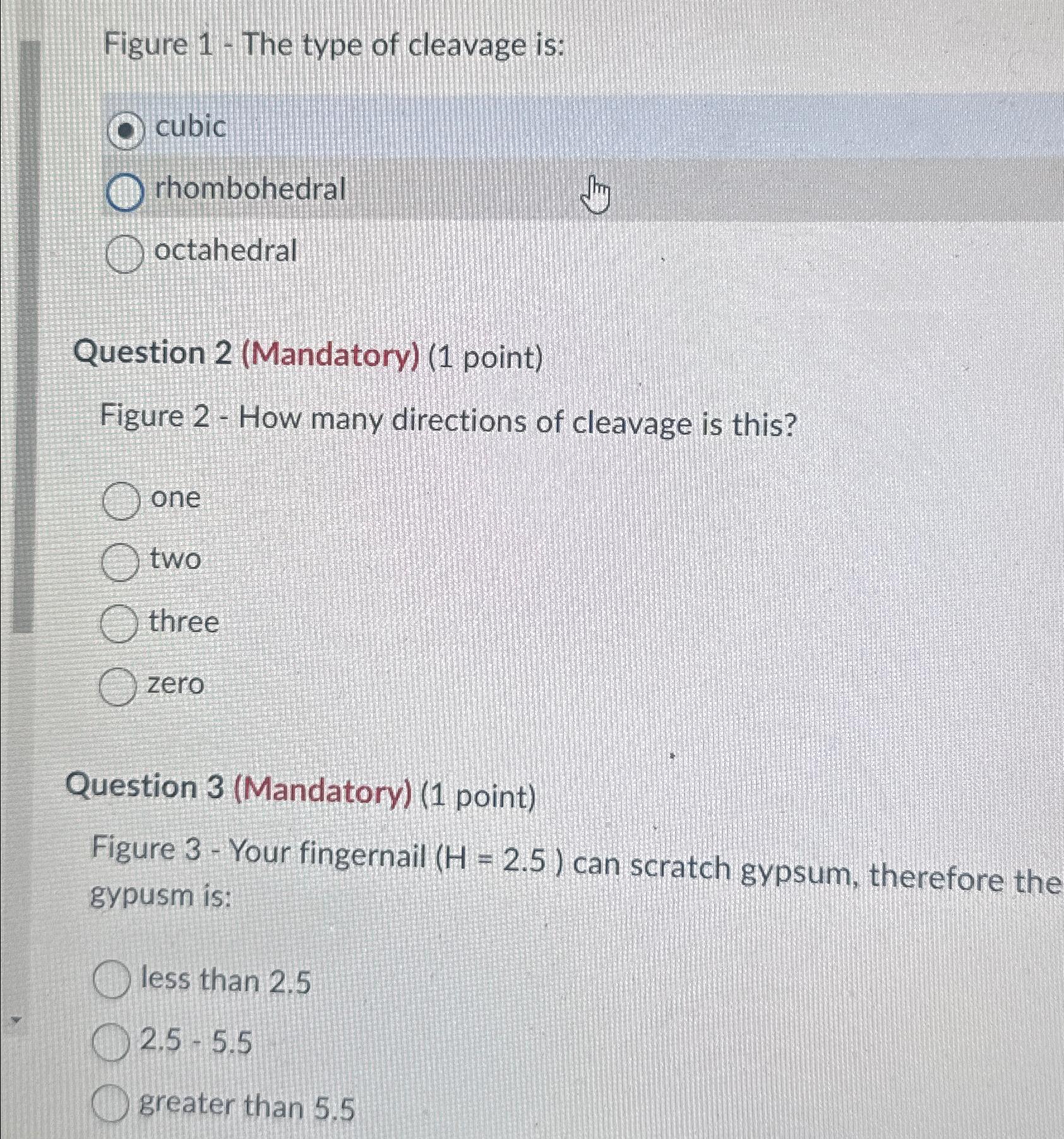 Solved Figure 1 - ﻿The type of cleavage | Chegg.com