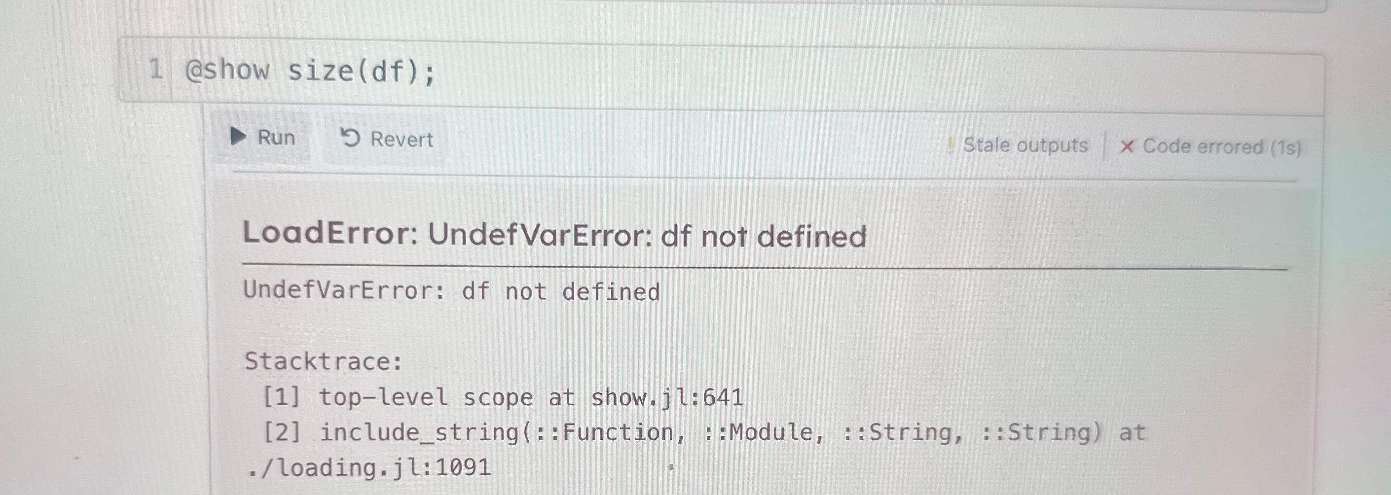Solved 1 ﻿show Sizedfrunv Revertstale Outputs× ﻿code 
