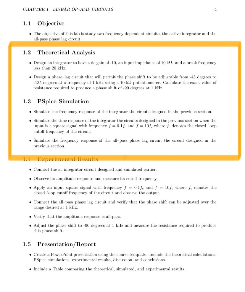 Solved PLS GET 1.2THEORETICAL ANALYSIS AND 1.3 ﻿LT SPICE | Chegg.com