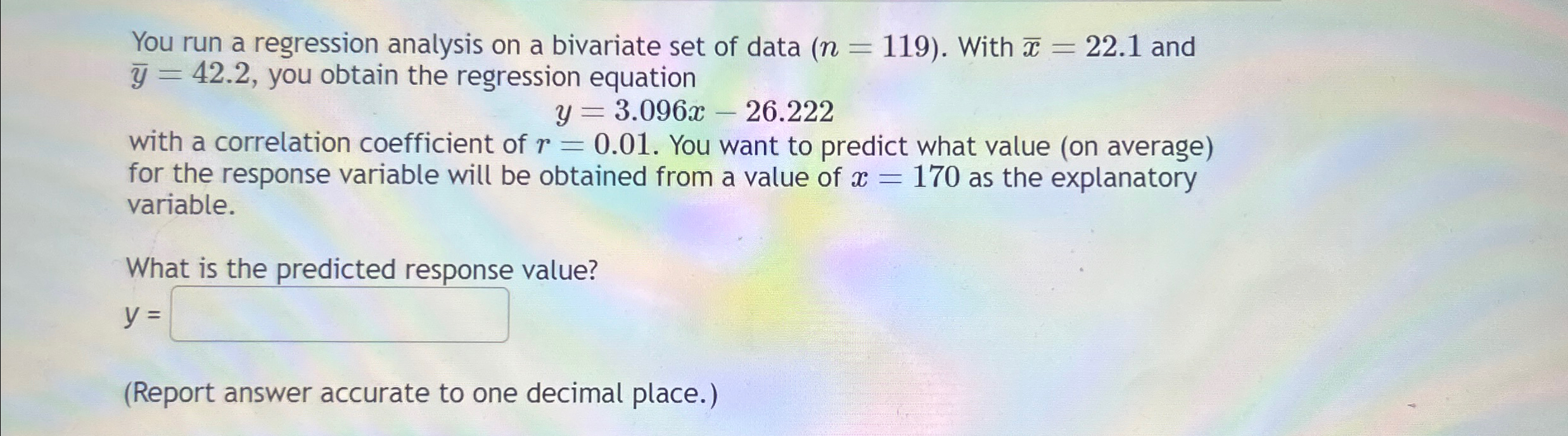 Solved You run a regression analysis on a bivariate set of | Chegg.com