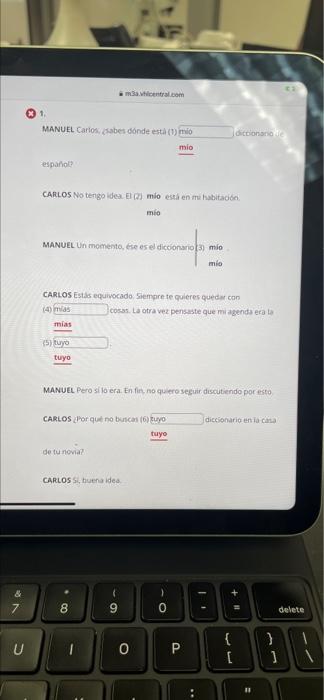 m3a.vhlcentral.com 2- ¿De quién es? 2 ATTEMPTS LEFT | Chegg.com