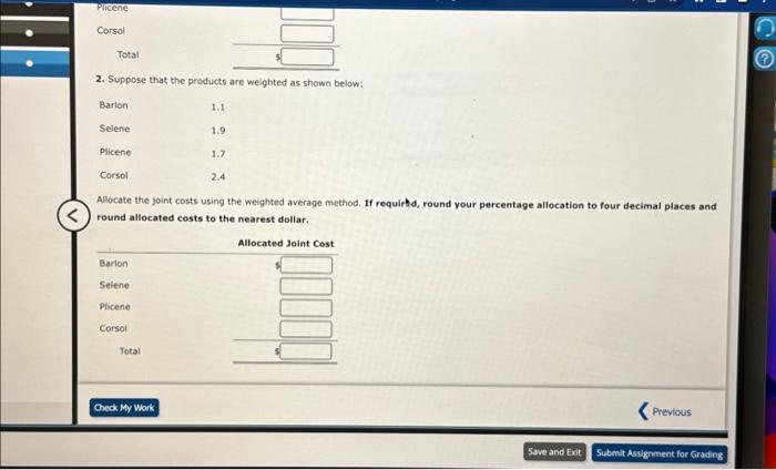 Solved Physical Units MethodAlomar Company manufactures four | Chegg.com
