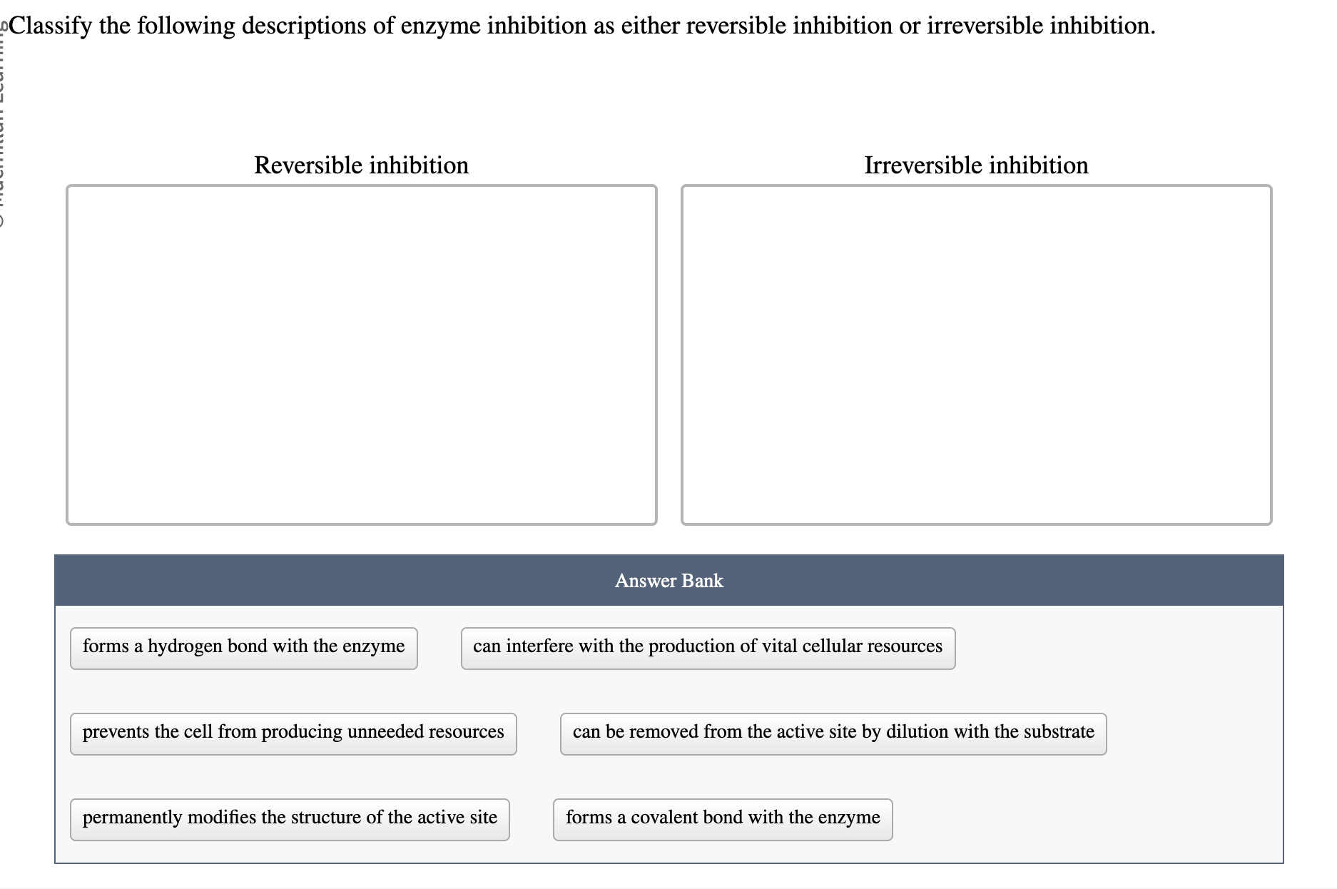 Solved Classify the following descriptions of enzyme | Chegg.com