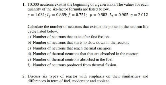 Solved 1. 10,000 neutrons exist at the beginning of a | Chegg.com