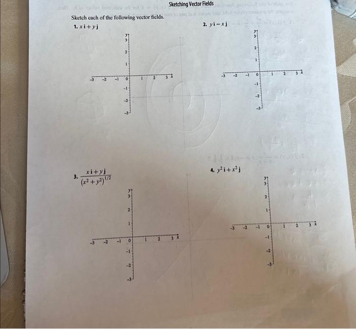Solved Sketching Vector Fields Sketch each of the following | Chegg.com
