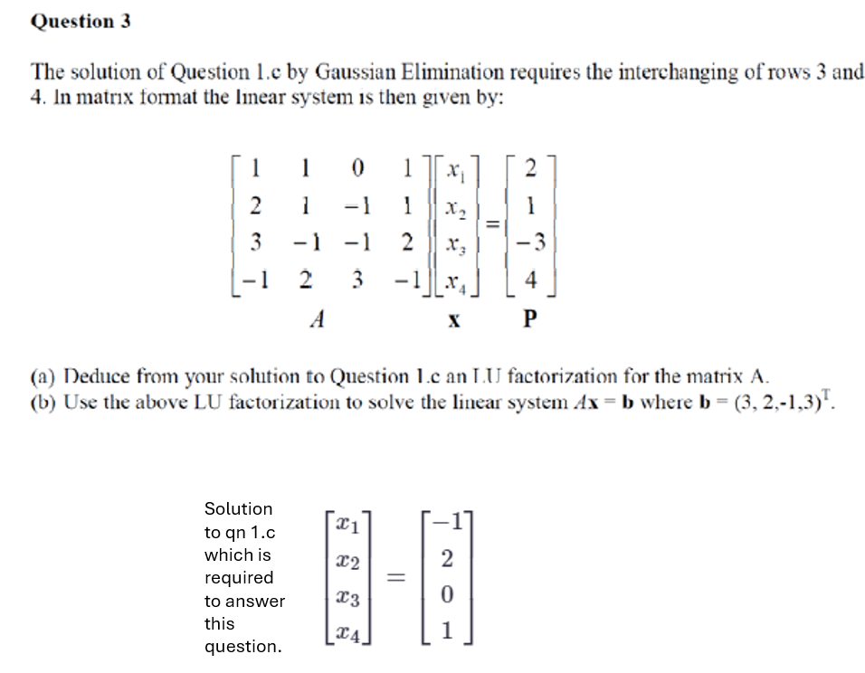 Solved Question 3The solution of Question 1.c by Gaussian | Chegg.com