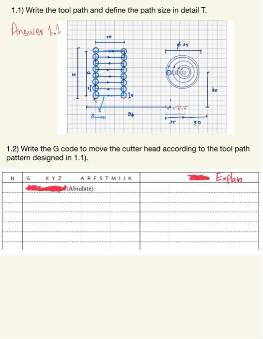 Solved Write G code to move the milling tool position in the | Chegg.com