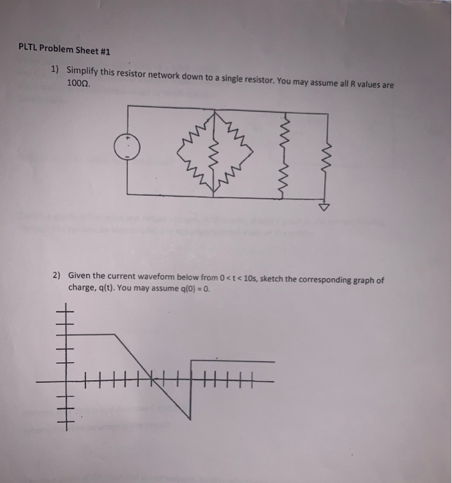 Solved PLTL Problem Sheet #1 1) Simplify this resistor | Chegg.com