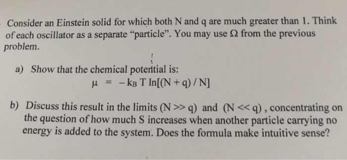 Solved Consider an Einstein solid for which both N and q are | Chegg.com