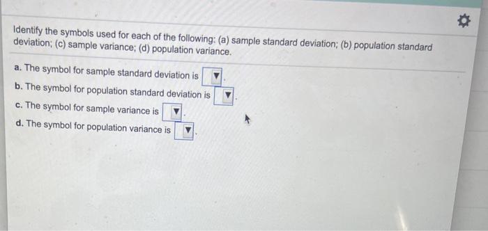 Solved Identify the symbols used for each of the following: | Chegg.com
