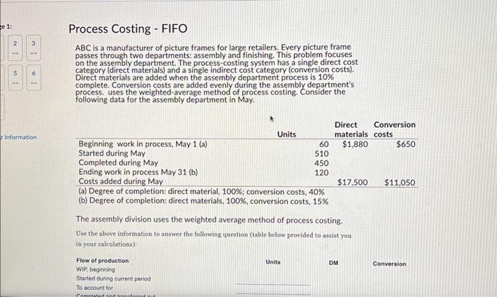 Solved Process Costing - FIFO ABC is a manufacturer of | Chegg.com
