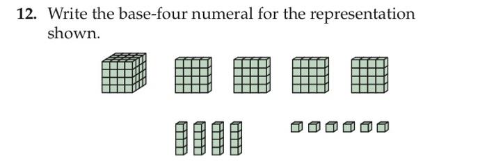 Solved 12. Write the base-four numeral for the | Chegg.com