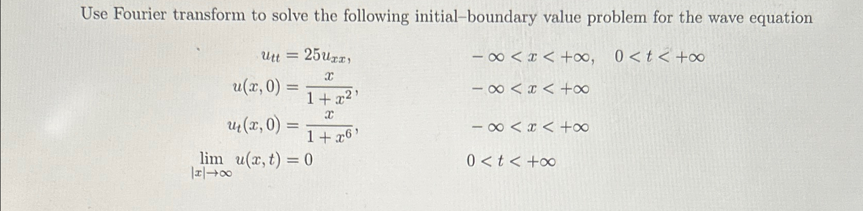 Use Fourier transform to solve the following | Chegg.com