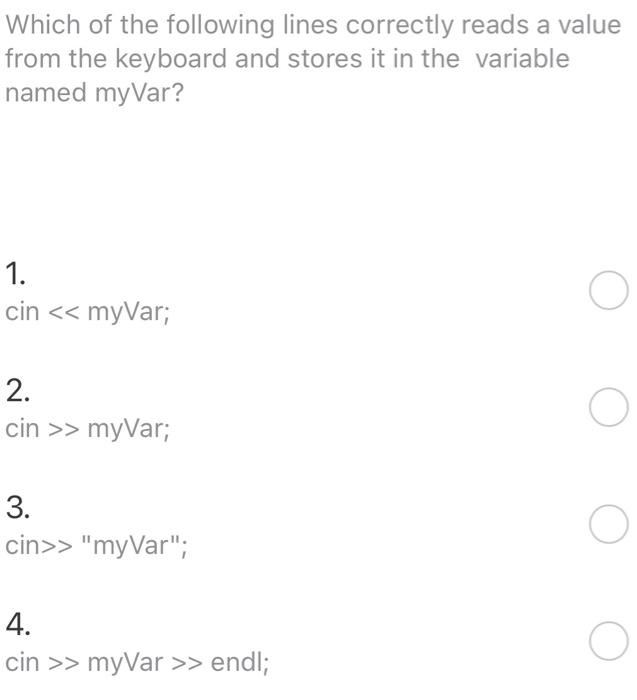 Which Of The Following Lines Correctly Reads A Value 