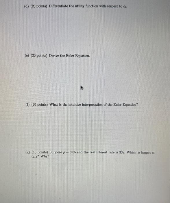 Solved 1. (100 points) Consider a utility function given by | Chegg.com