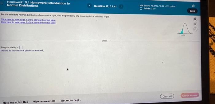 Solved = Homework: 5.1 Homework: Introduction to Normal | Chegg.com