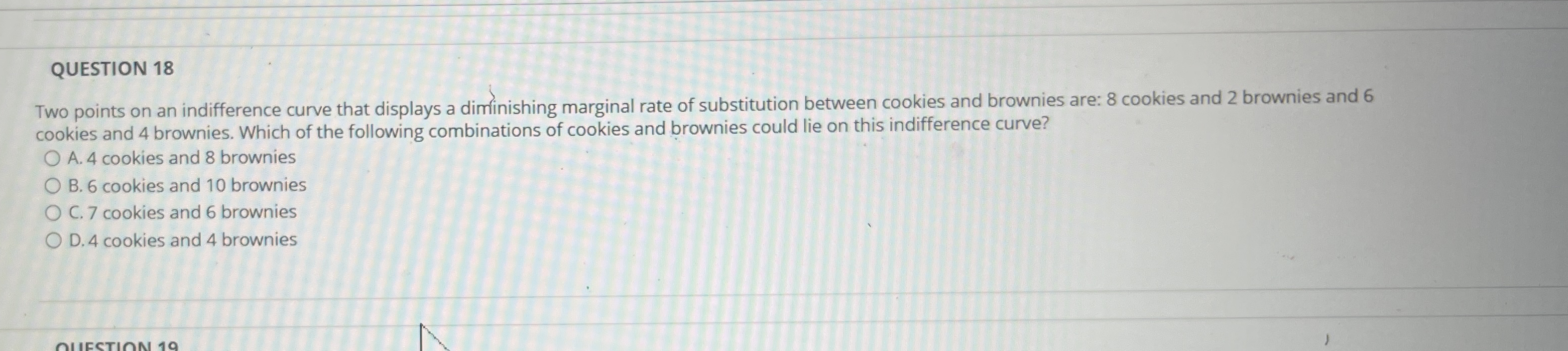 Solved QUESTION 18Two points on an indifference curve that | Chegg.com