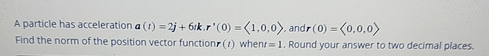 Solved A particle has acceleration | Chegg.com