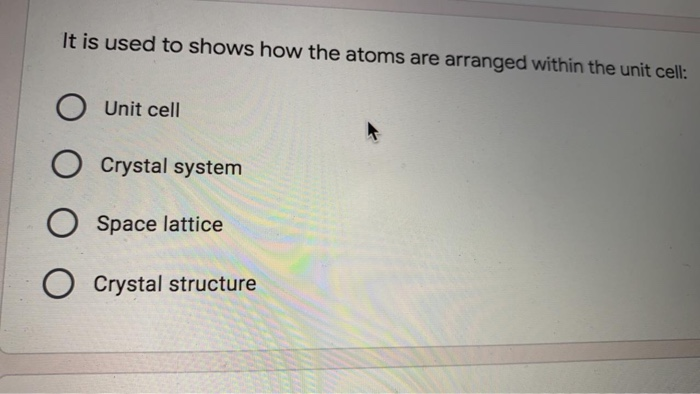 Solved It is used to shows how the atoms are arranged within | Chegg.com