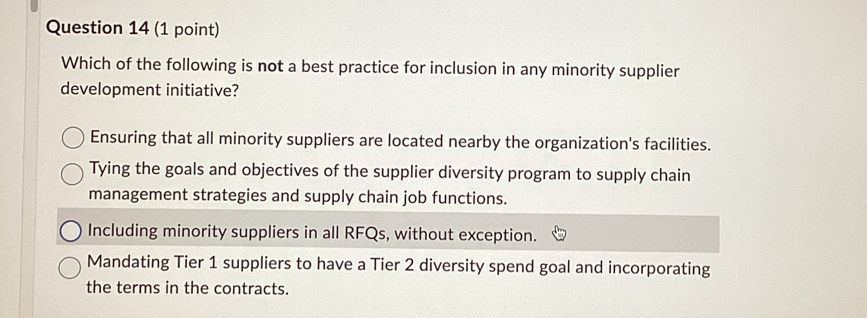 Solved Question 14 (1 ﻿point)Which of the following is not a | Chegg.com