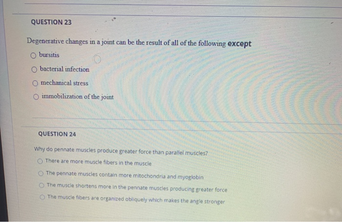 Solved Just provide answer QUESTION 23 Degenerative | Chegg.com