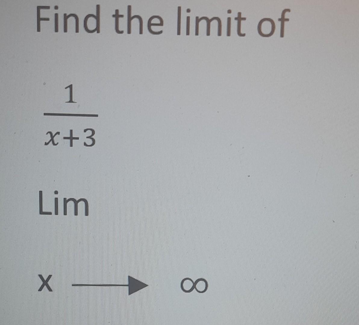 Solved Find the limit of x+31 Lim | Chegg.com