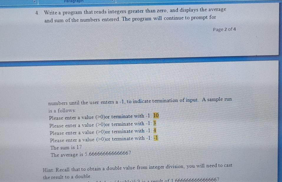 Solved Paragraph 4. Write a program that reads integers | Chegg.com