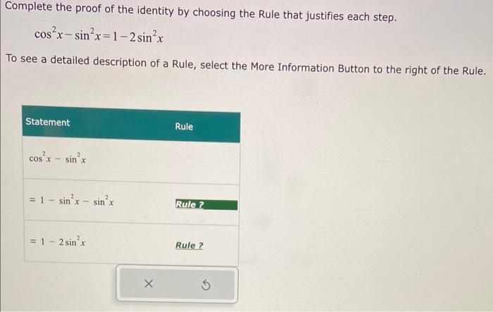 Solved Complete the proof of the identity by choosing the | Chegg.com