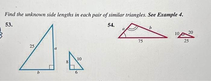 Solved Find the unknown side lengths in each pair of similar | Chegg.com