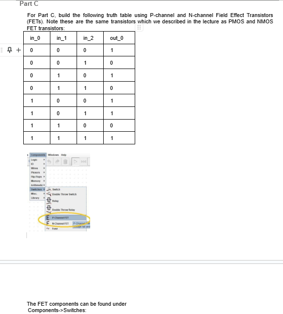 Solved Part CFor Part C, ﻿build the following truth table | Chegg.com