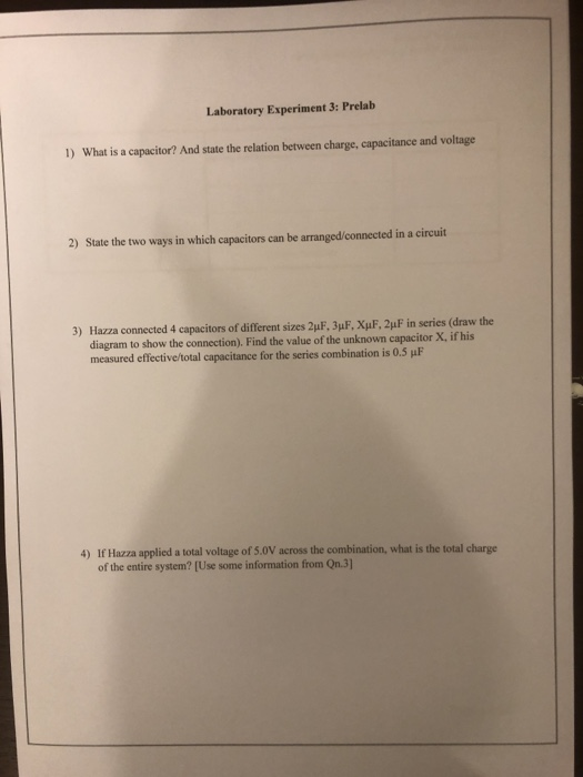 Solved Laboratory Experiment 3: Prelab 1) What is a | Chegg.com