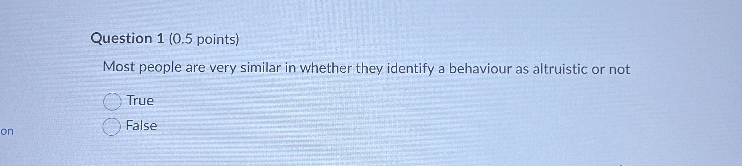 Solved Question 1 (0.5 ﻿points)Most people are very similar | Chegg.com