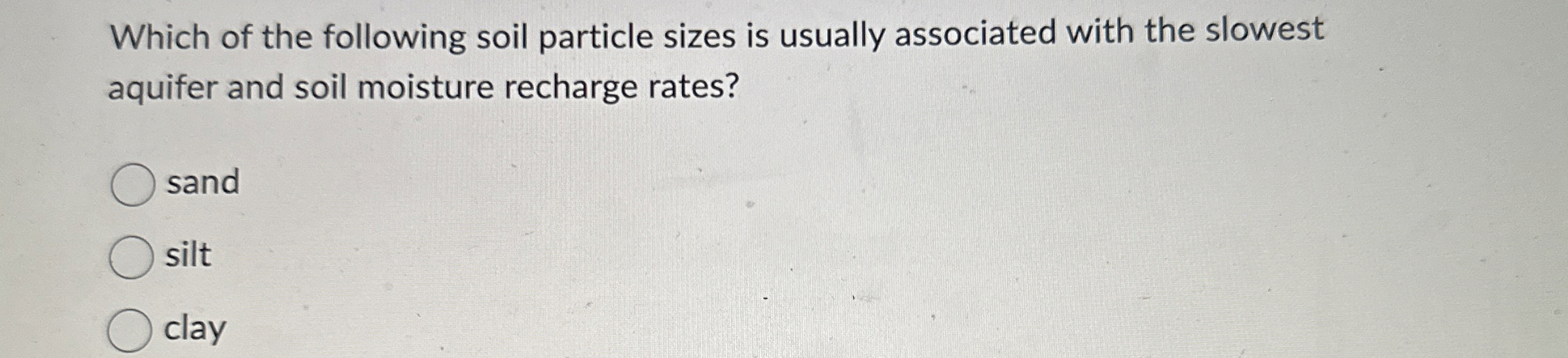 Solved Which of the following soil particle sizes is usually | Chegg.com