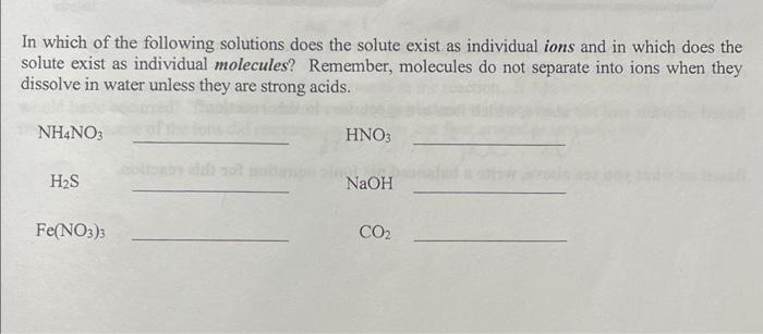 Solved In which of the following solutions does the solute | Chegg.com