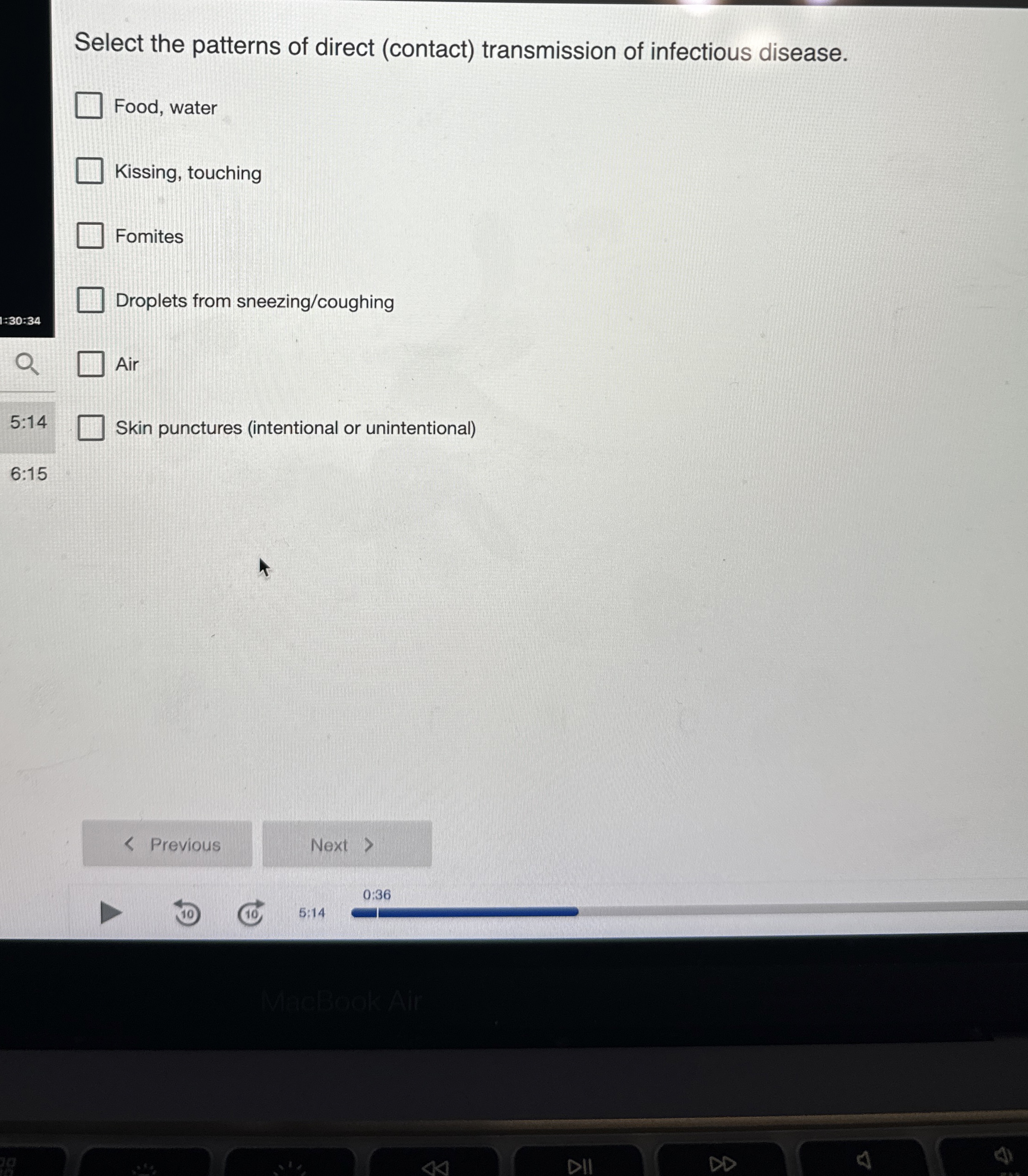 Solved Select the patterns of direct (contact) ﻿transmission | Chegg.com