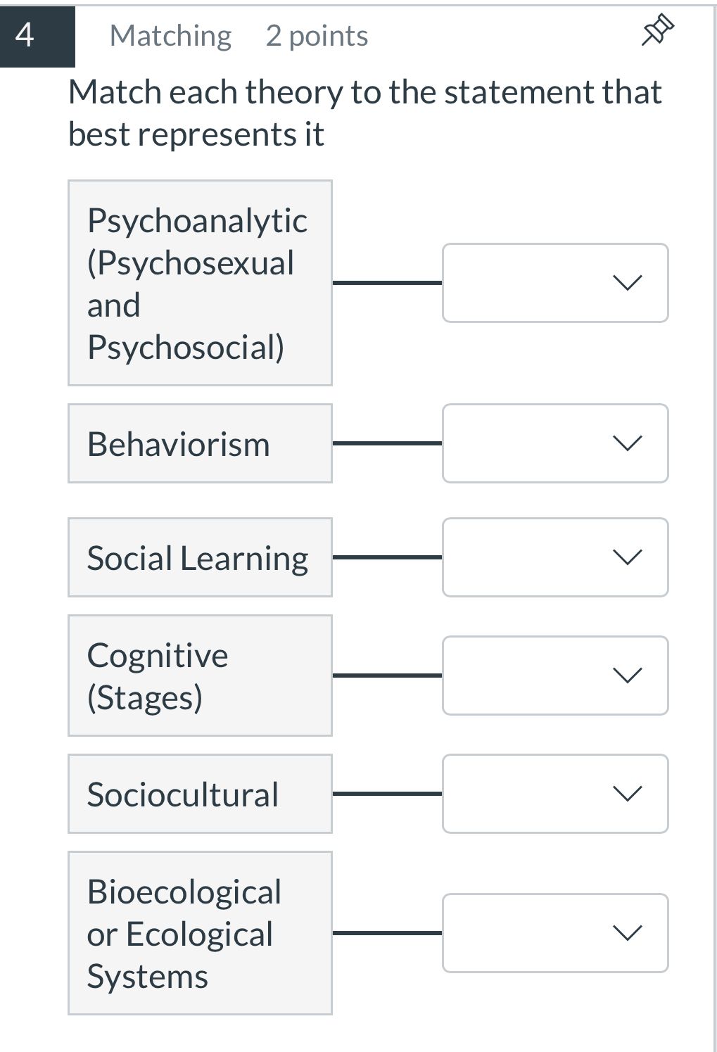 Solved Match each theory to the statement that best | Chegg.com