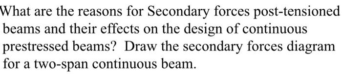 Solved What are the reasons for Secondary forces | Chegg.com