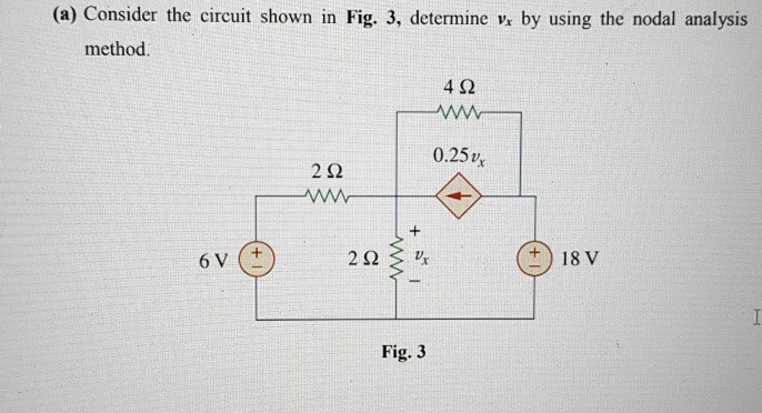 Solved (a) Consider the circuit shown in Fig. 3, determine | Chegg.com